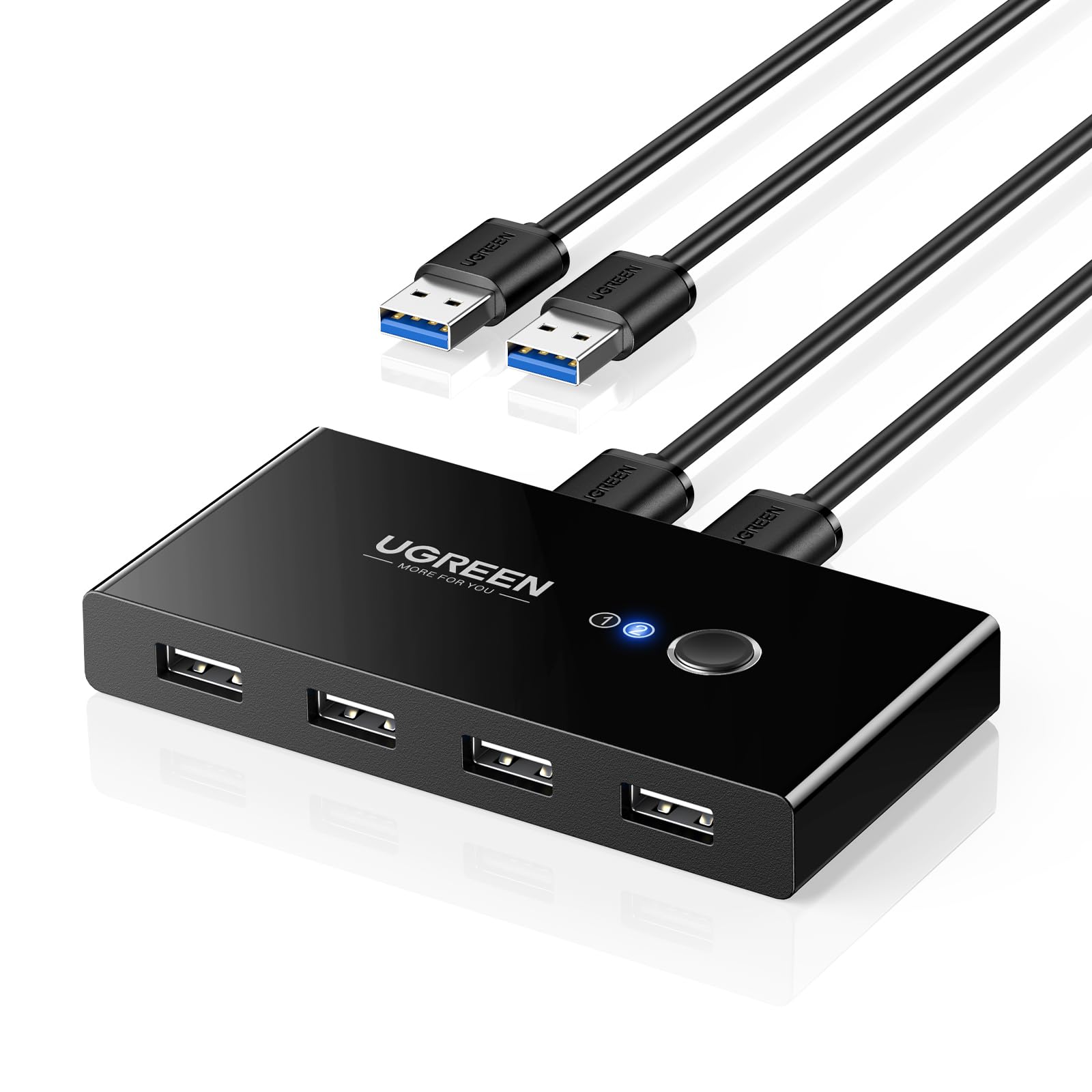 Selector USB 2.0 UGREEN Negro 2 Entradas 4 Salidas para Compartir Disp ...