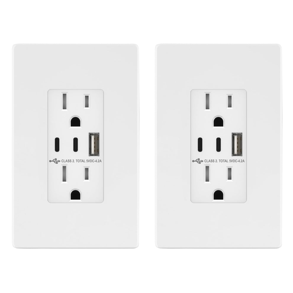 Tomacorriente USB TOPGREENER Blanco con 3 Puertos Tipo C y Carga de 4 ...