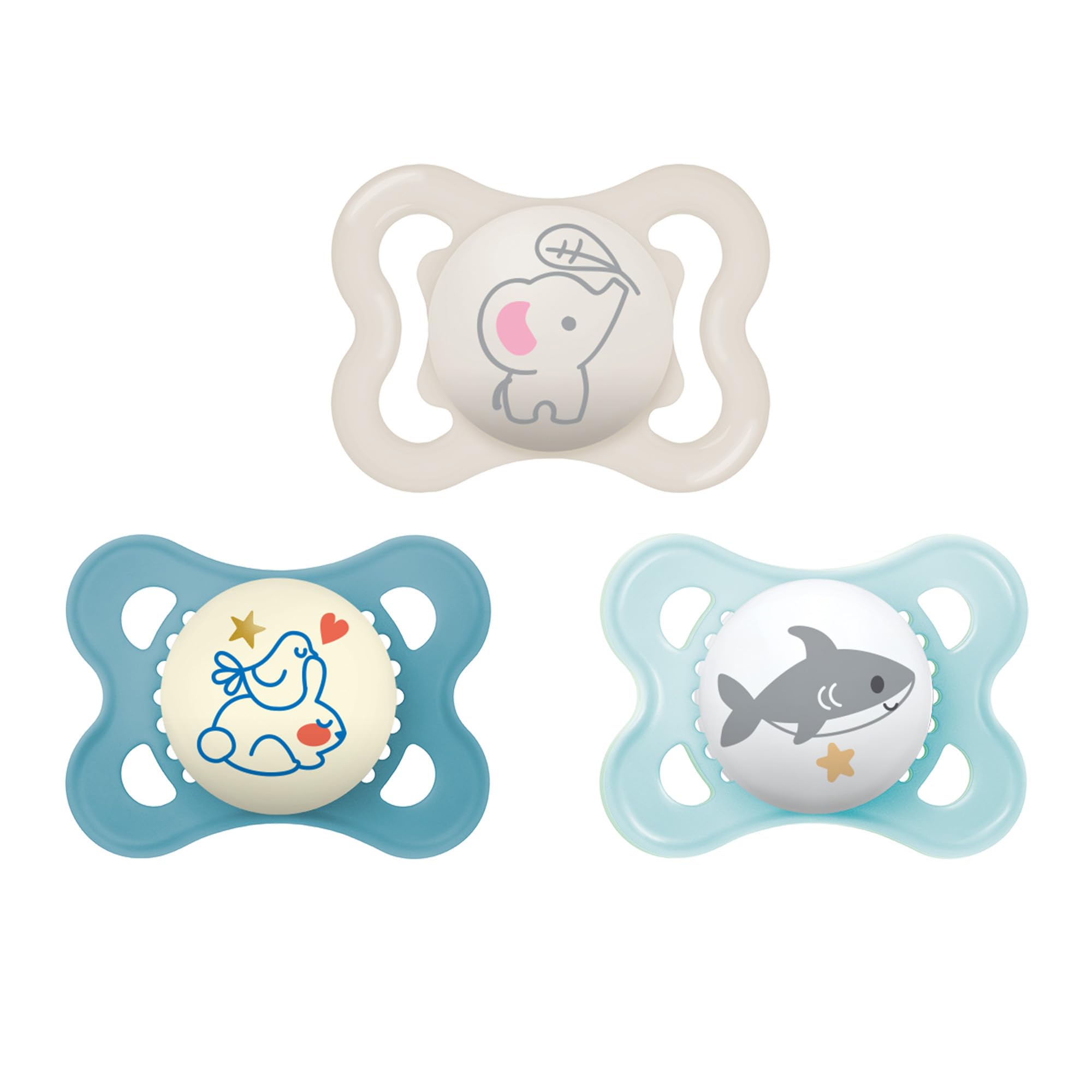 MAM Variety Pack Baby Pacifier, Includes 3 Types of Pacifiers, Nipple ...