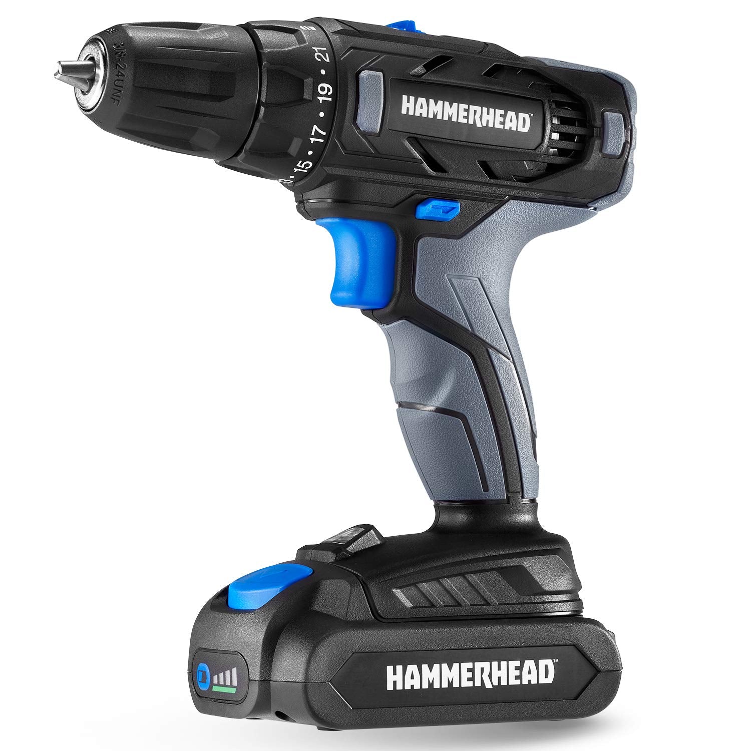 Hammerhead HCDD201 - Kit de taladro inalámbrico (20 V, 2 velocidades ...