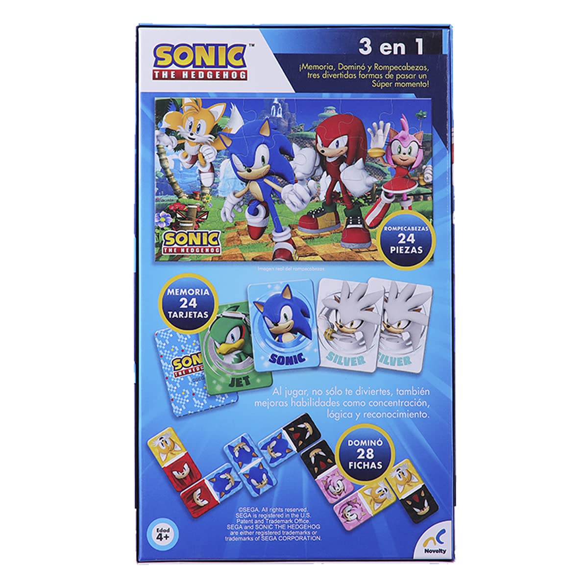Novelty Corp - Set de Juegos 3 en 1 para Niños, Sonic, Juego para Niño ...