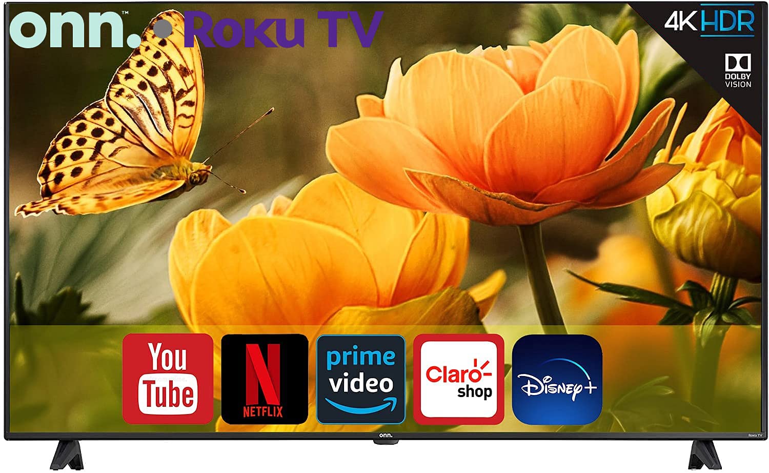 ONN Pantalla 65 Pulgadas DLED ROKU TV 4K Ultra HD ONN-65R – Cremas y Más