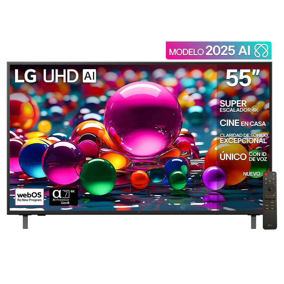 Pantalla UHD 4K Smart TV LG 55 Pulgadas AI UA8050 2025 – Cremas y Más